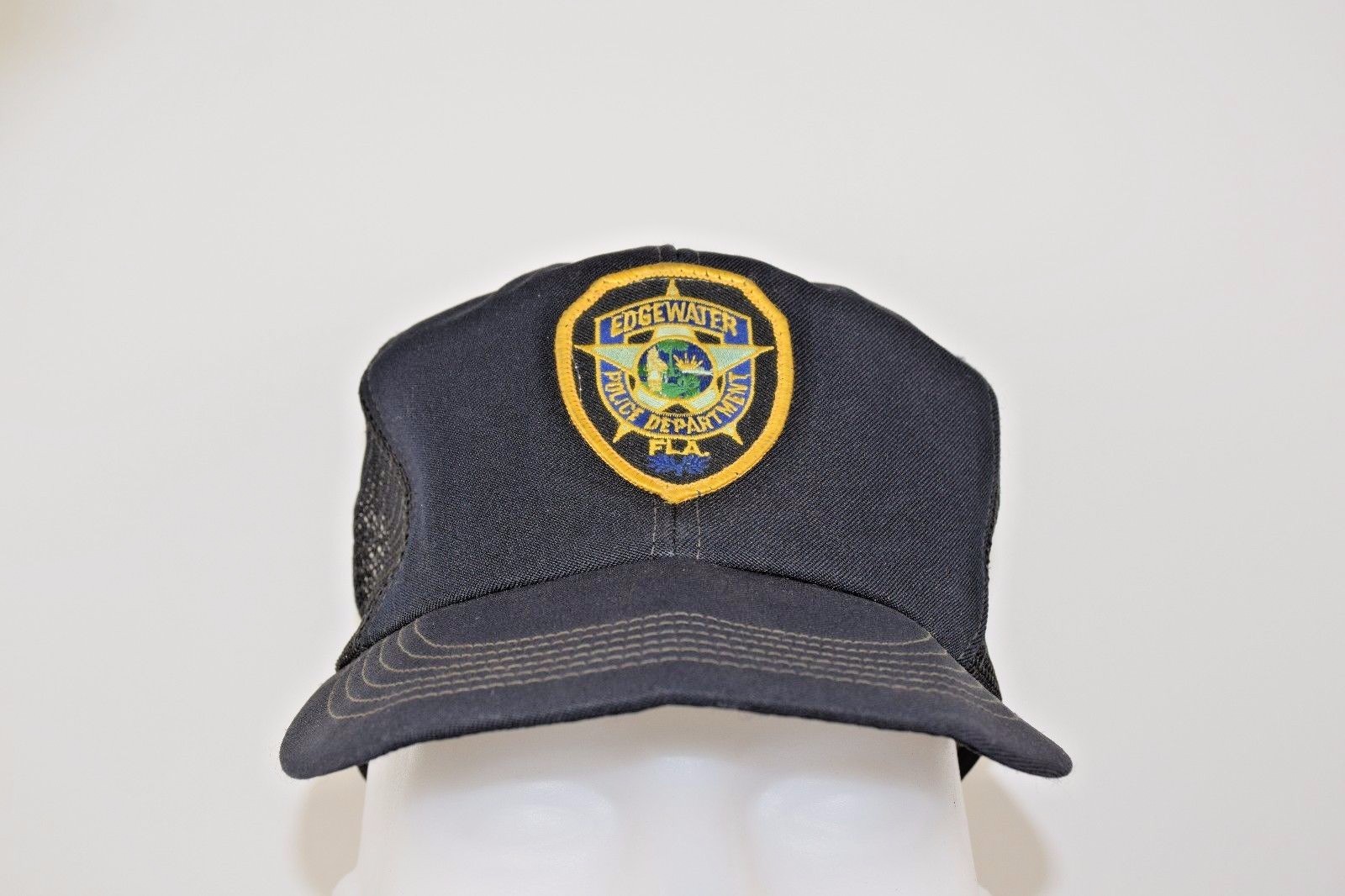 Edgewater Police Department Florida Black Snapback Trucker Hat ...