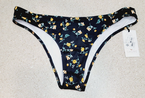 Shade & Shore Extra Cheeky Small Bikini Bottoms Black Floral Lowest ...
