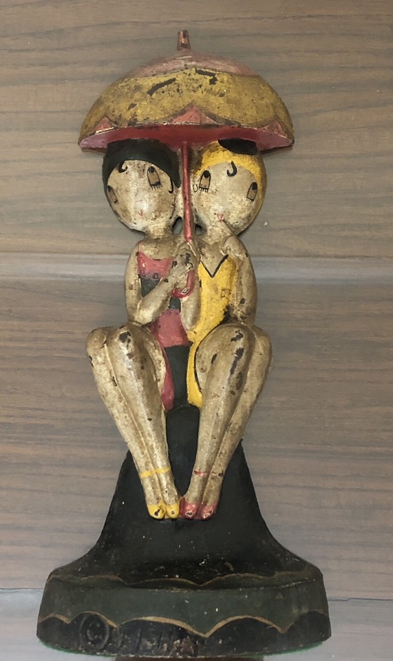 Antique Original Hubley Cast Iron Bathing Beauties Anne Fish Doorstop ...