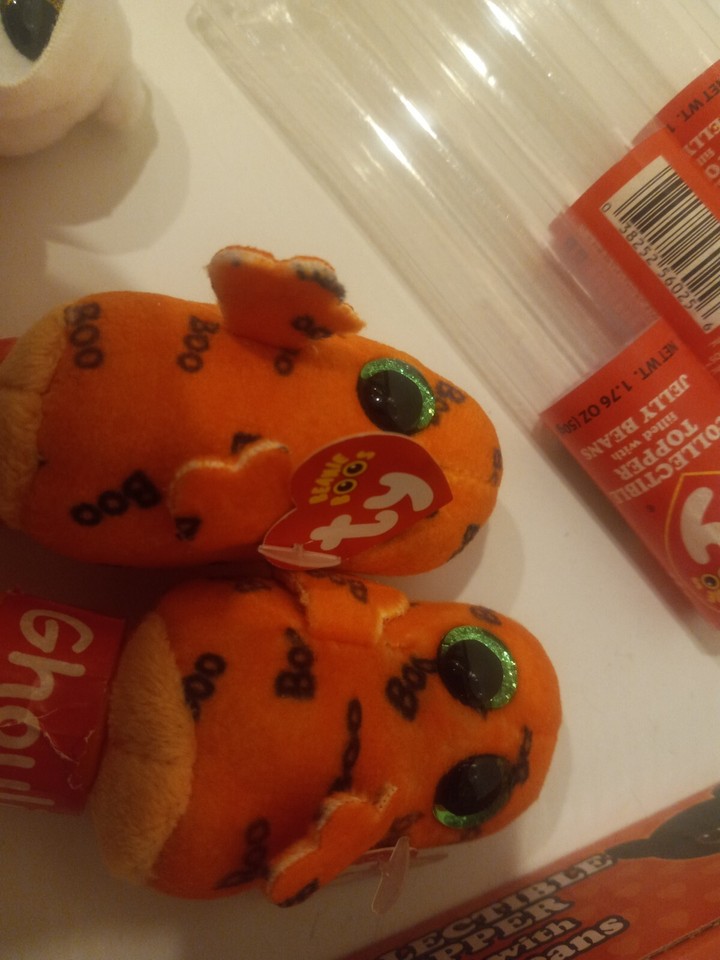 ty Halloween Beanie Boos Mist & 2 Ghoulies w Store Display -Great for ...
