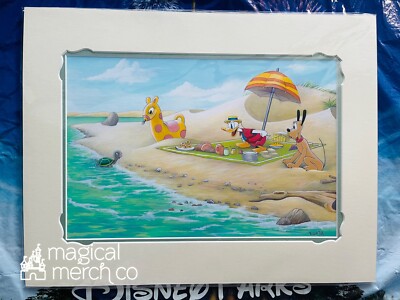 2023 Disney Print Robert Post Picnic Pluto Donald Duck Print 18 x 14 ...