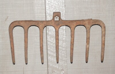 Rustic Cast Iron Rake Head Country Farmhouse Metal Decor | eBay