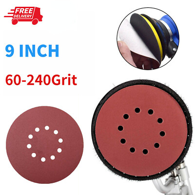 10Pcs 225mm Sanding Discs 60-240 Grit 10-Hole Hook and Loop Sanding ...