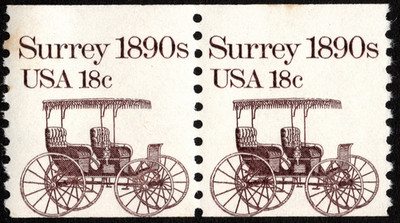 US Stamp Scott #1907 Mint NH Pair 18 Cents Dark Brown Surrey ...