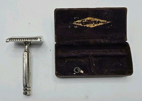 Lot of 4 Vintage Gillette Old Type Safety Razors & 1 Waterford Crystal ...