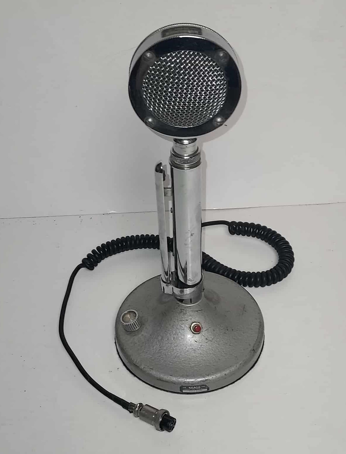 VTG Astatic D-104 Silver Desk Microphone w/ Base & Coil Cord Ham CB ...