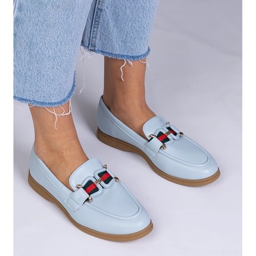 Blue ecosse loafers with an ornament | eBay