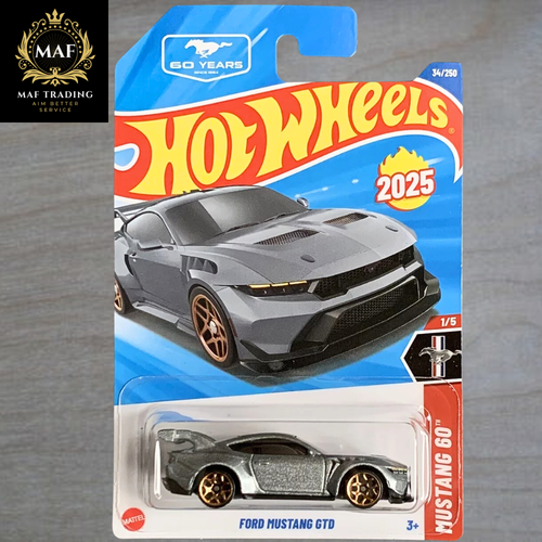 Hot Wheels Ford Mustang GTD Silver #34 Mainline 2025 Case B | New 60th ...