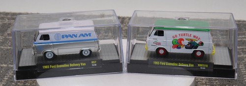 2 1965 Ford Econoline Van M2 Machines 19-34 Turtle Wax R57 Pan Am 1:64 ...