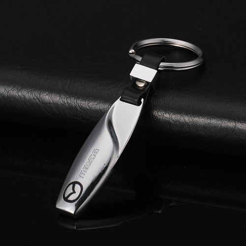Metal+Leather Keychain Key Ring for Mazda 3 6 9 CX-5 CX-7 RX-7 RX-8 MX ...
