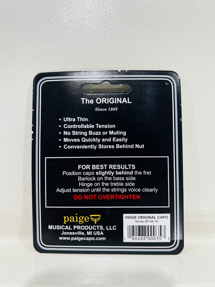 Paige guitar capo Original 6-String Acoustic Capo - Wide/Low Profile | eBay