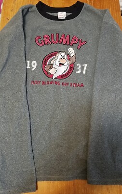 Vintage Disney Grumpy 1937 Just Blowing Off Steam Fleece Pullover Sweatshirt 2X | eBay