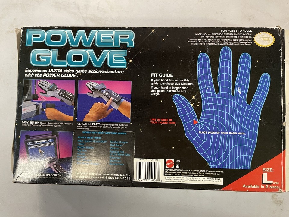 VTG Nintendo NES Power Glove Controller Large Extremely RARE!! Sz L ...