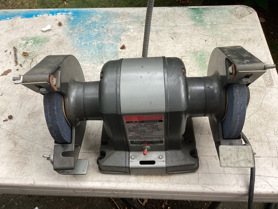 Sears Craftsman Bench Grinder 1/3hp 3580 RPM, 4.5 A, 1/2” Arbor, 6 ...