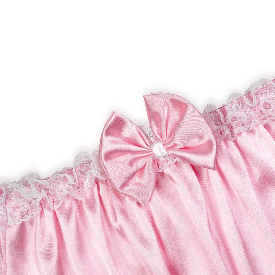 Satini Lingerie Satin Sissy Babydoll Ruffles Frilly Lace Slip Nightwear ...