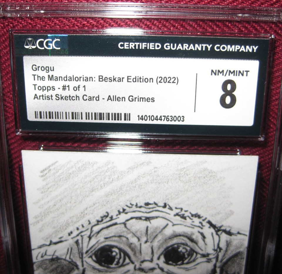 2022 TOPPS STAR WARS MANDALORIAN BESKAR SKETCH CARD GROGU 1/1 ALLEN ...