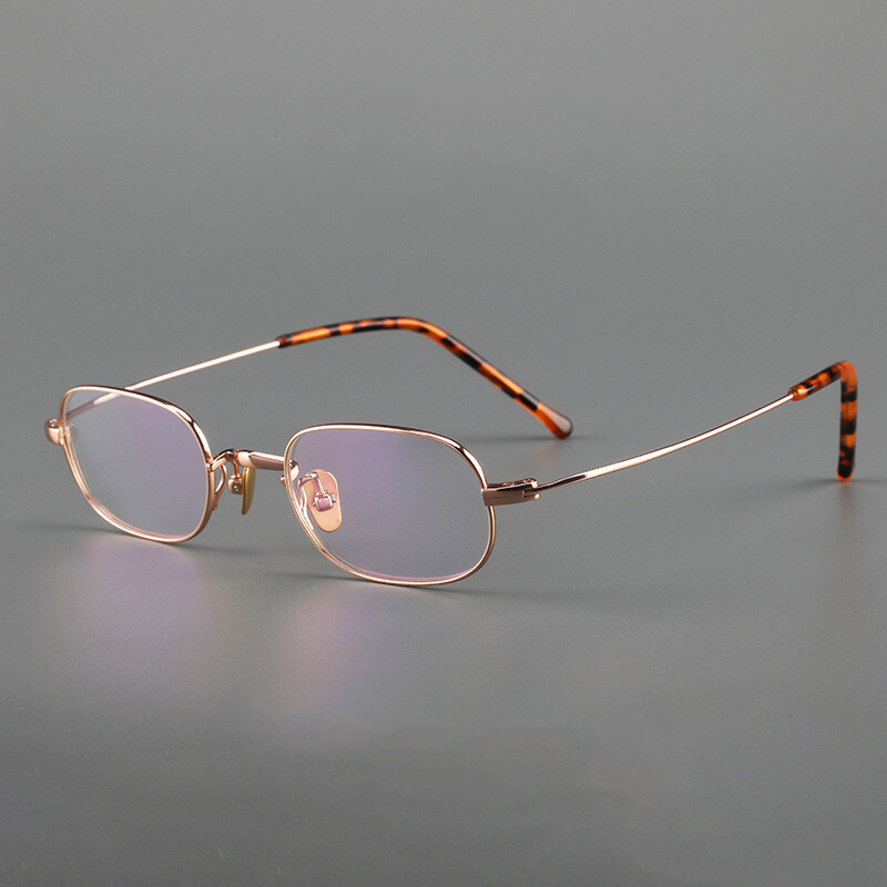6g Lightweight Small Oval Eyeglasses Frame Pure Titanium Spectacles ...