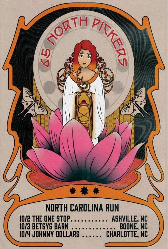 65 North Pickers North Carolina October 2025 Tour Poster | eBay