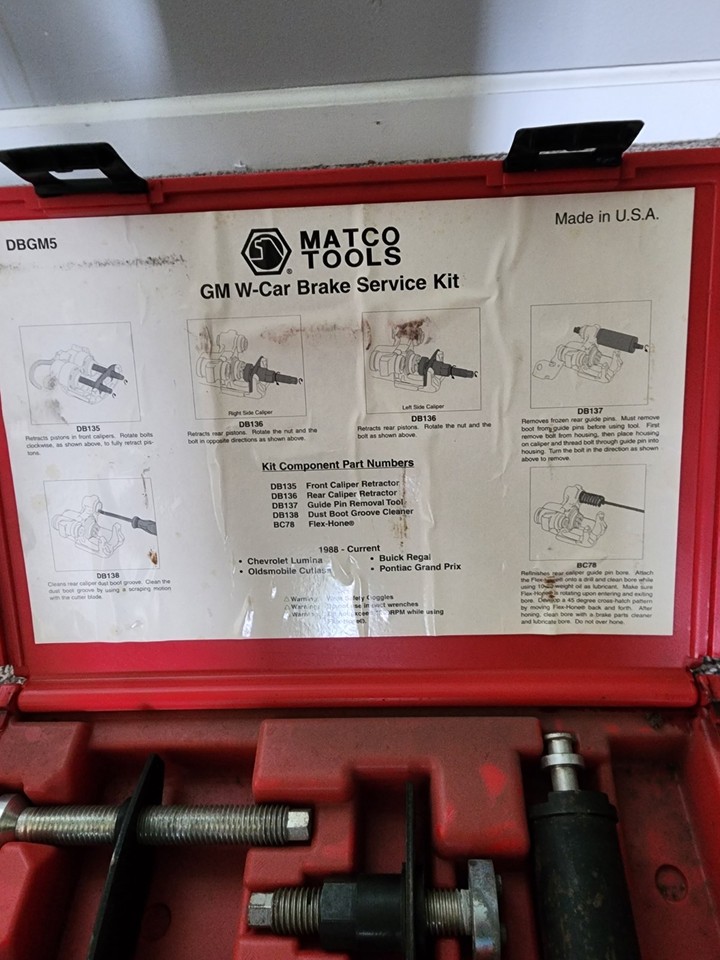 MATCO TOOLS DBGM5 GM W-CAR BRAKE SERVICE KIT USA | eBay
