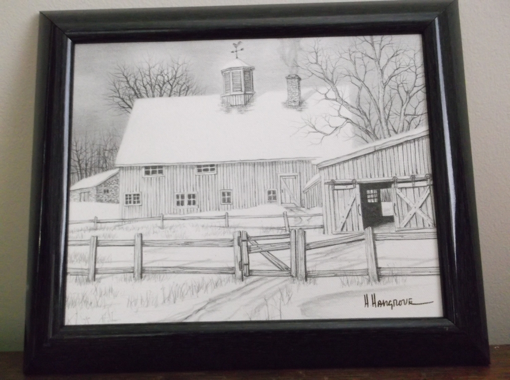H Hargrove Signed Lithograph "Barns" Canvas Print Framed | eBay