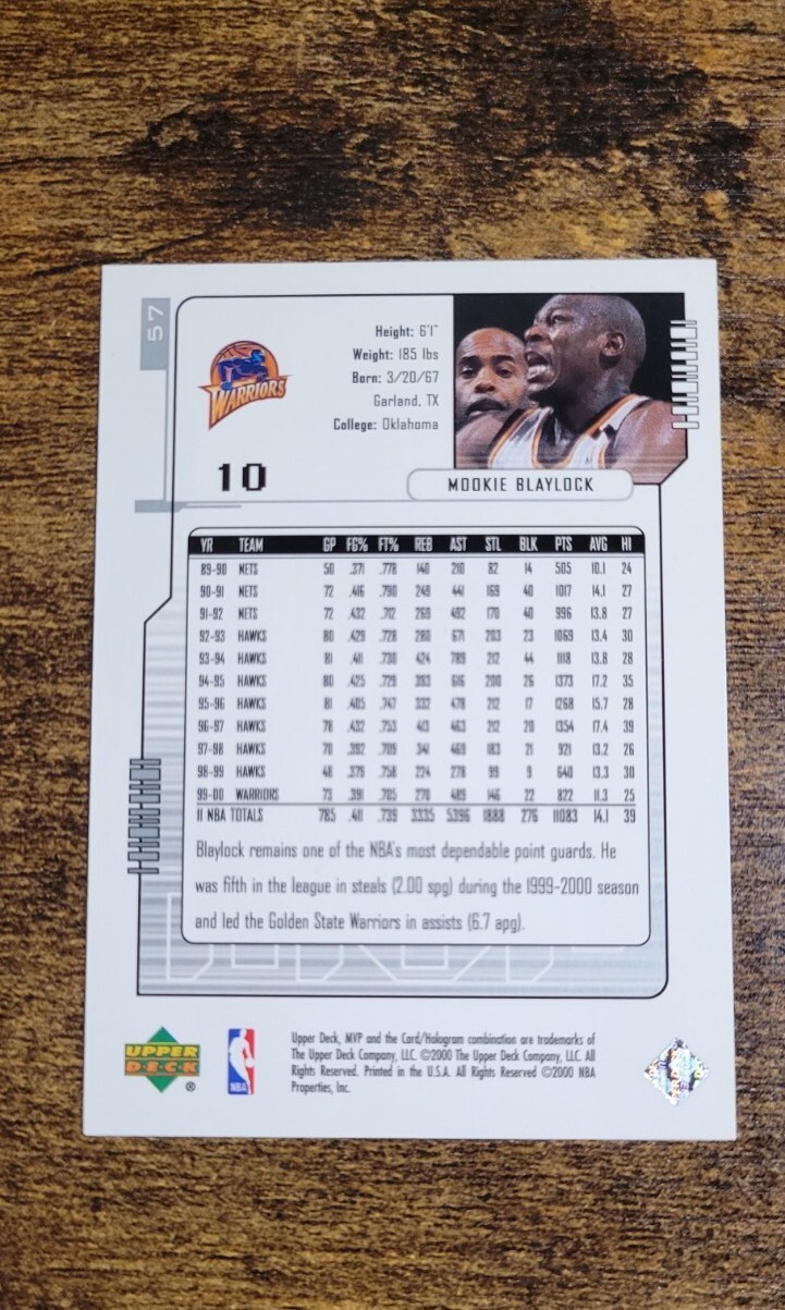2000-01 Upper Deck MVP - Silver Script #57 Mookie Blaylock for sale ...
