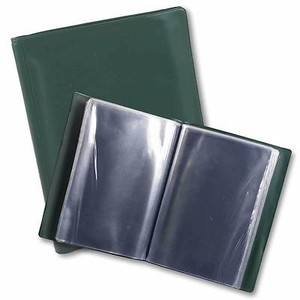A5 NYREX (NIREX) HARDCOVER ORDERS FOLDER IN GREEN 20 CLEAR POCKETS ...