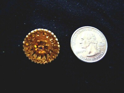5 GOLDEN TOPAZ RHINESTONE GOLD TONE BUTTONS 3/4″ IN SIZE | eBay