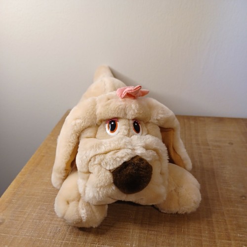 Vintage Dog Plush Russ Berrie Stuffed Animal Toy Puppy Pink Bow Miss ...