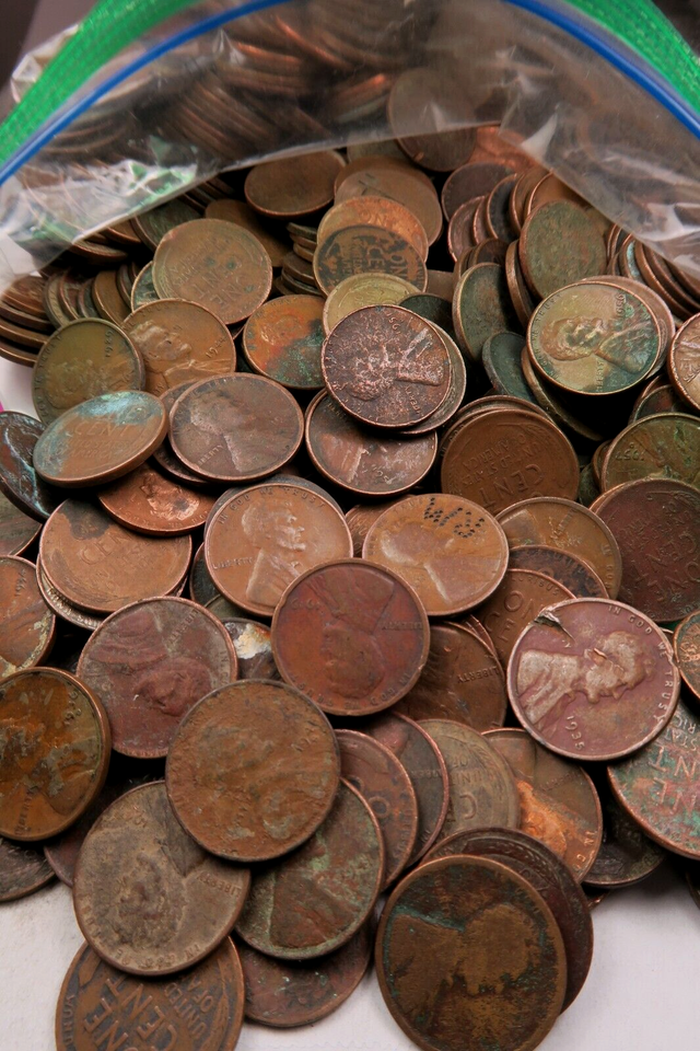 5lb Mixed Lincoln Wheat Penny Set/Lot ~ 1909-1958 ~ P-D-S ~ 725 Coins ...