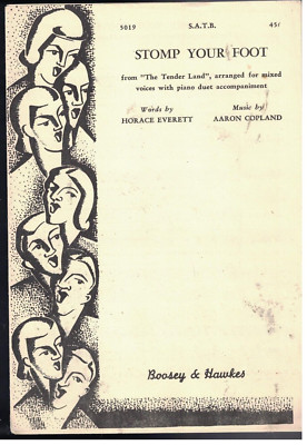 Stomp Your Foot (from The Tender Land) SATB and Piano, 4 Hands by Aaron ...
