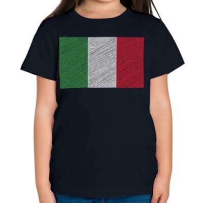 ITALY SCRIBBLE FLAG KIDS T-SHIRT TEE TOP GIFT ITALIA ITALIAN | eBay ...