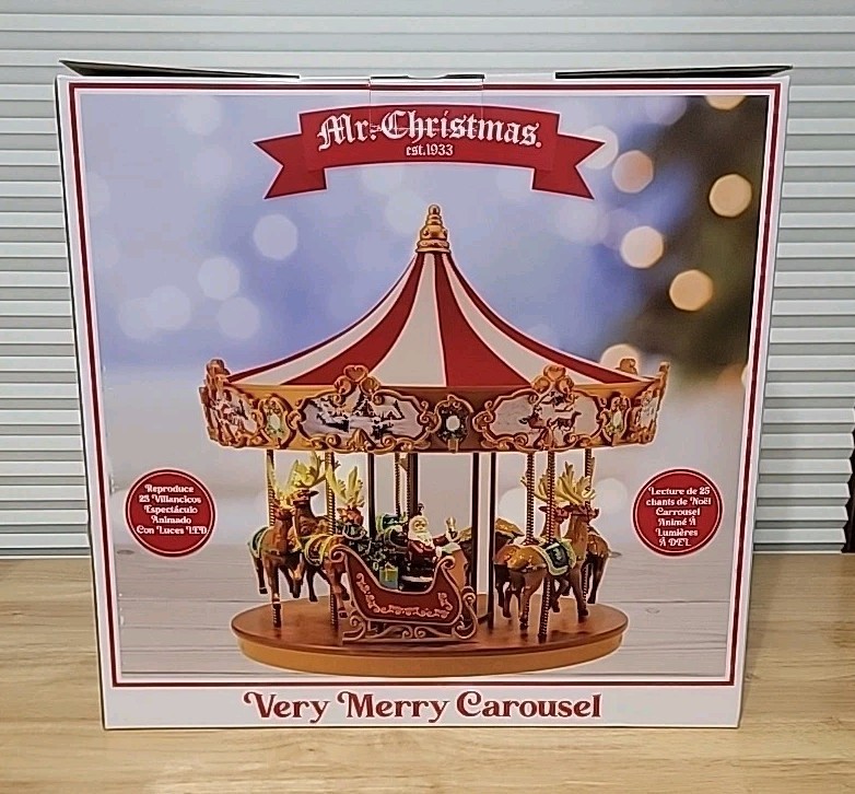 New NIB Mr. Christmas Very Merry Carousel Musical Animated Christmas ...