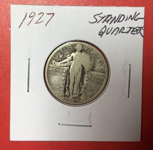 1927 US Standing LIBERTY SILVER Quarter! "Philadelphia Mint" VG! Old US ...