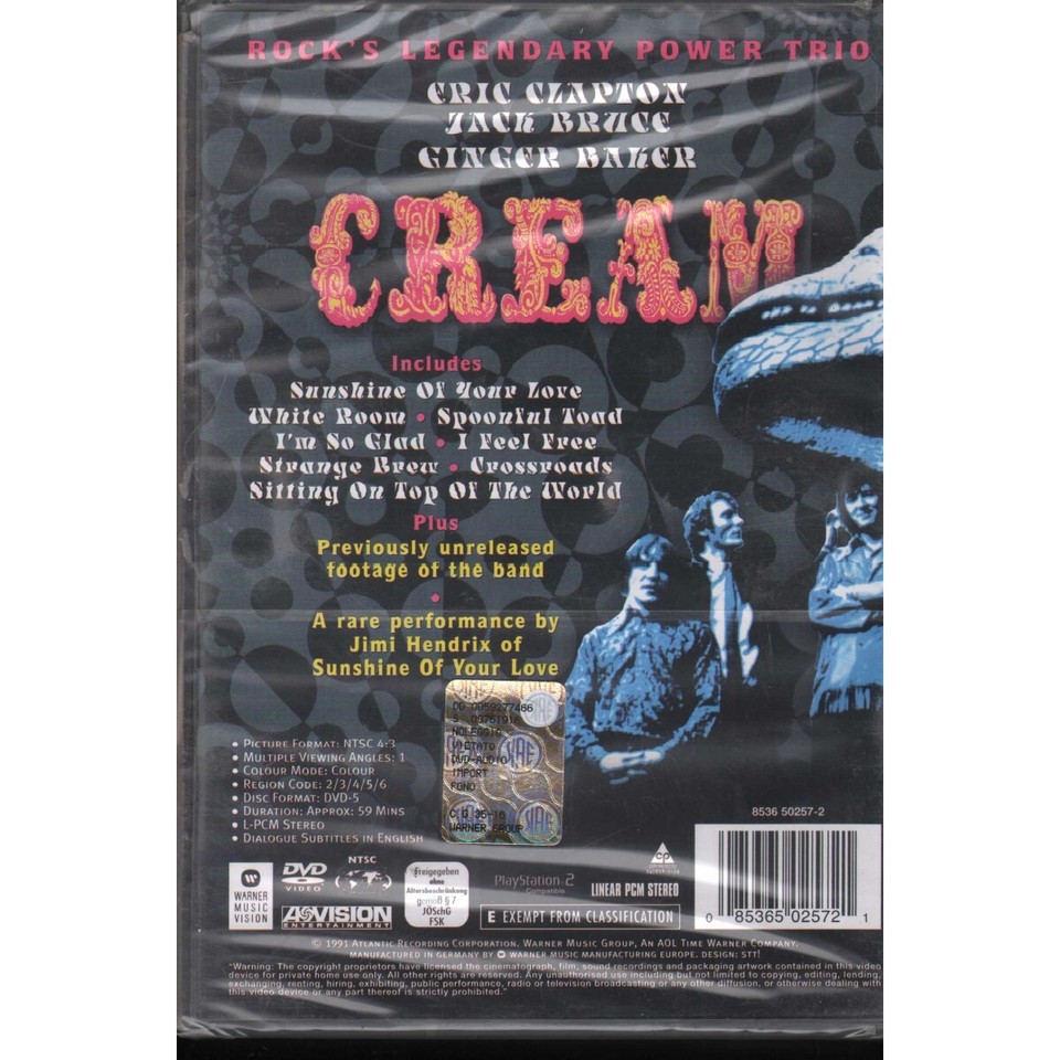 Cream DVD Strange Brew Warner Music Vision – 8536502572 Sealed | eBay