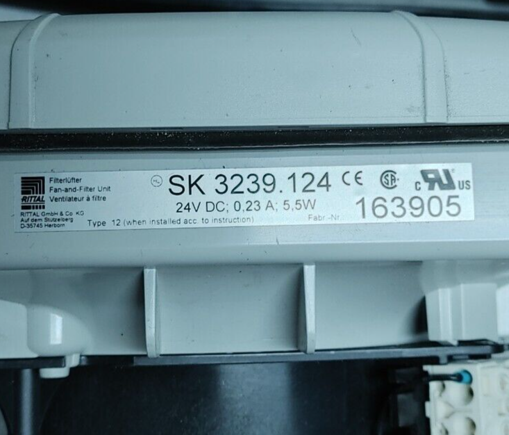 RITTAL SK 3239.124 FAN AND FILTER UNIT 24VDC 0.23A 7'' x 7'' QUANTITY ...