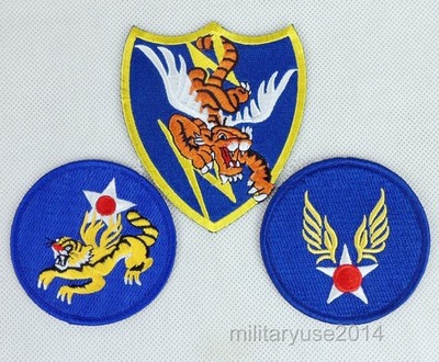 3 Full Size WWII US Army Air Force A.V.G. Pilot Flying Tigers Patch | eBay