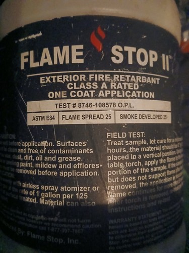 FLAME STOP II EXTERIOR FIRE RETARDANT 1 Gallon | eBay
