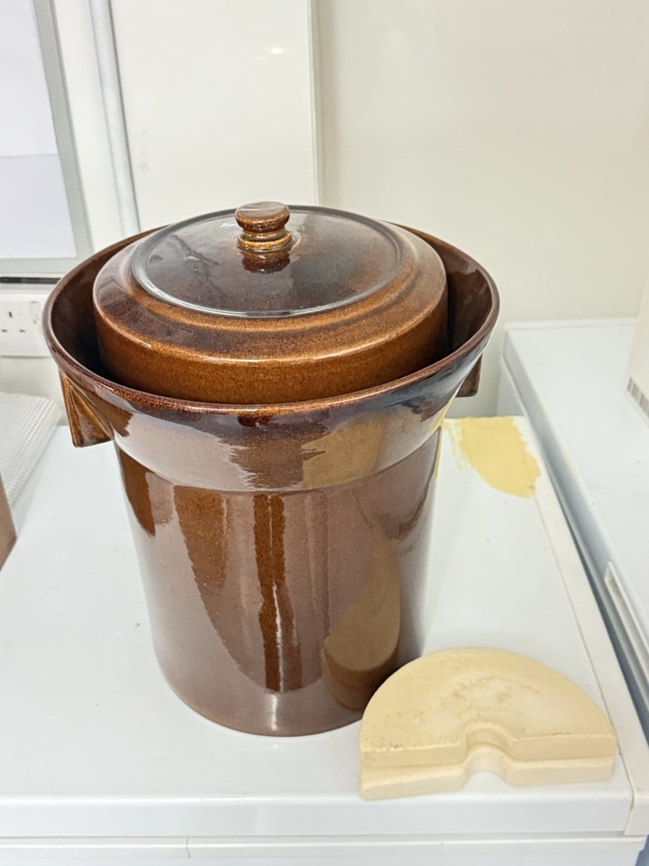Stoneware 10L – fermenting crock pot with water seal and li | eBay UK