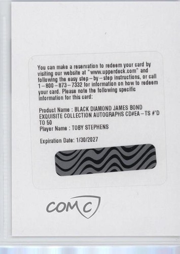 2025 James Bond Black Diamond /50 Toby Stephens as Gustav Graves Auto ...