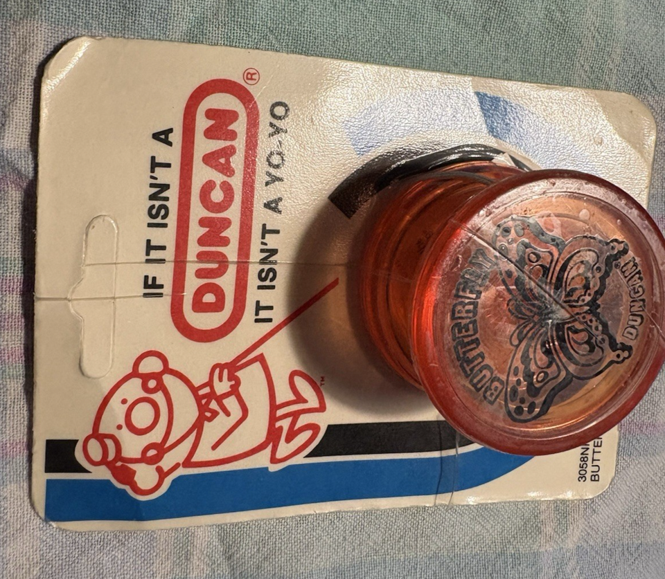 VINTAGE 1986 RARE DUNCAN YO-YO *IN PACKAGE* Reddish Pink Clear ...