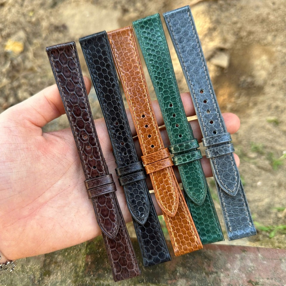 Navy Blue Sea Snake Watch Strap, Men Leather Band, Skin Strap For Watch ...