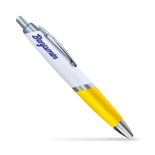 BENJAMIN - Yellow Ballpoint Pen Calligraphy Violet #202311 ...