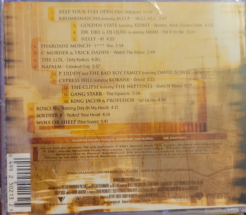 Training Day (Original Soundtrack) by Various Artists (CD, 2001 ...