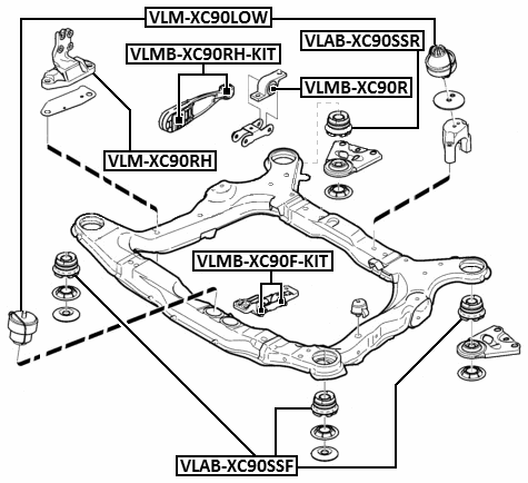 VLAB-XC90SSF Febest SUBFRAME BUSHING 3507924, 3507923, 8678497 | eBay