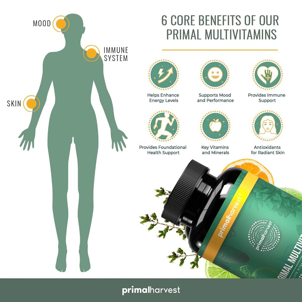 Primal Harvest Primal Multivitamin - for Brain, Heart, Bone, Skin and ...