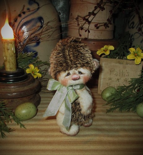 Patti's Ratties 5" Mohair Hedgehog Hoglet Baby Teddy Bear Artist Sikes ...