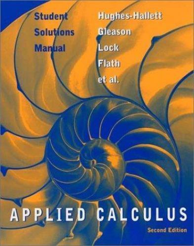 Student Solutions Manual to Accompany Applied Calculus, 2nd Edition ...