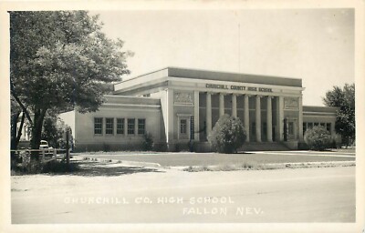 FALLON NEVADA CHURCHILL COUNTY HIGH SCHOOL VINTAGE REAL PHOTO POSTCARD ...