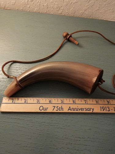 Vintage Early Powder Horn W/ Cork Style Top-Complete, Very Good | eBay
