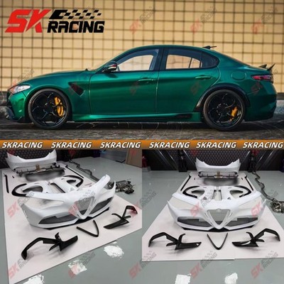 Half Carbon Front Rear Bumper Side Fender Body Kits Fits 17-25 Alfa ...